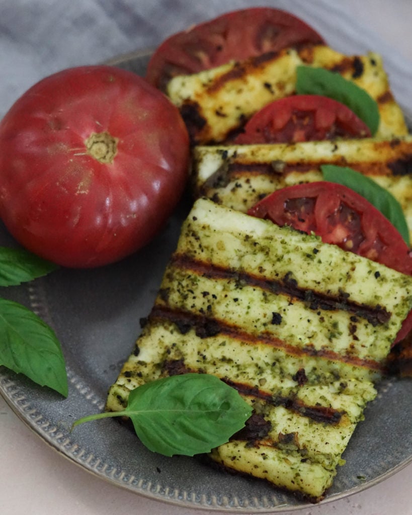 Grilled Garlic Basil Paneer Recipe - Some Indian Girl