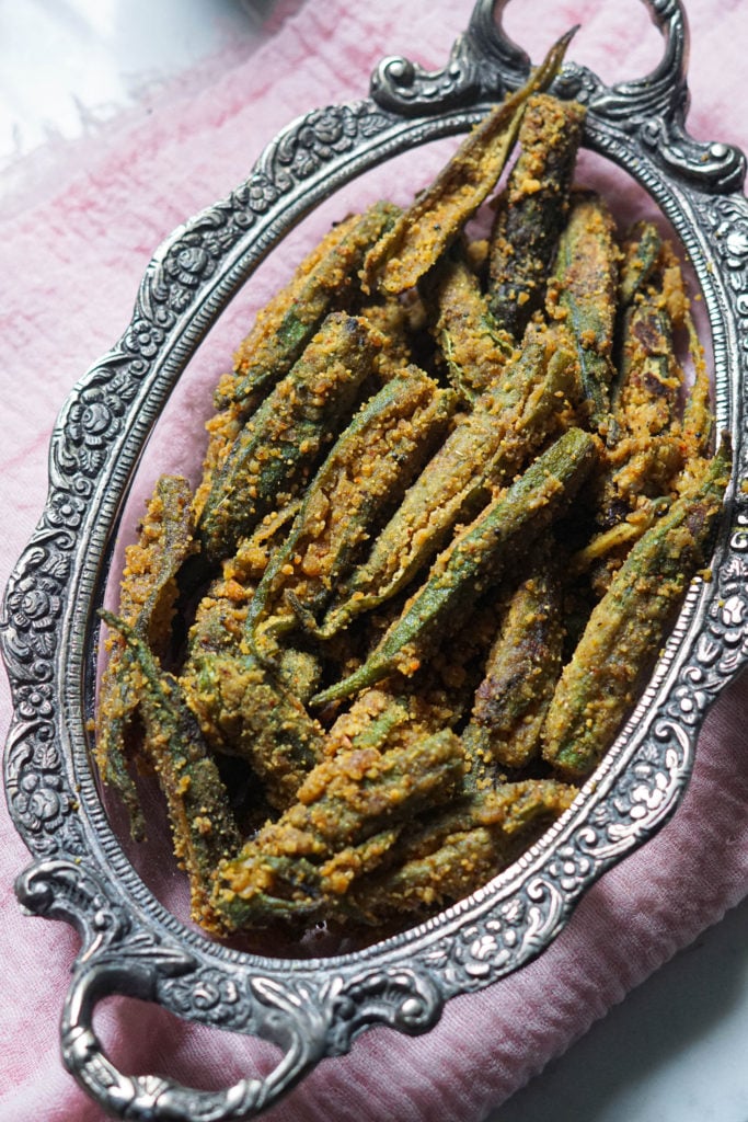 Bharwa Bhindi or Bharela Bhinda Nu Shaak Recipe - Some Indian Girl
