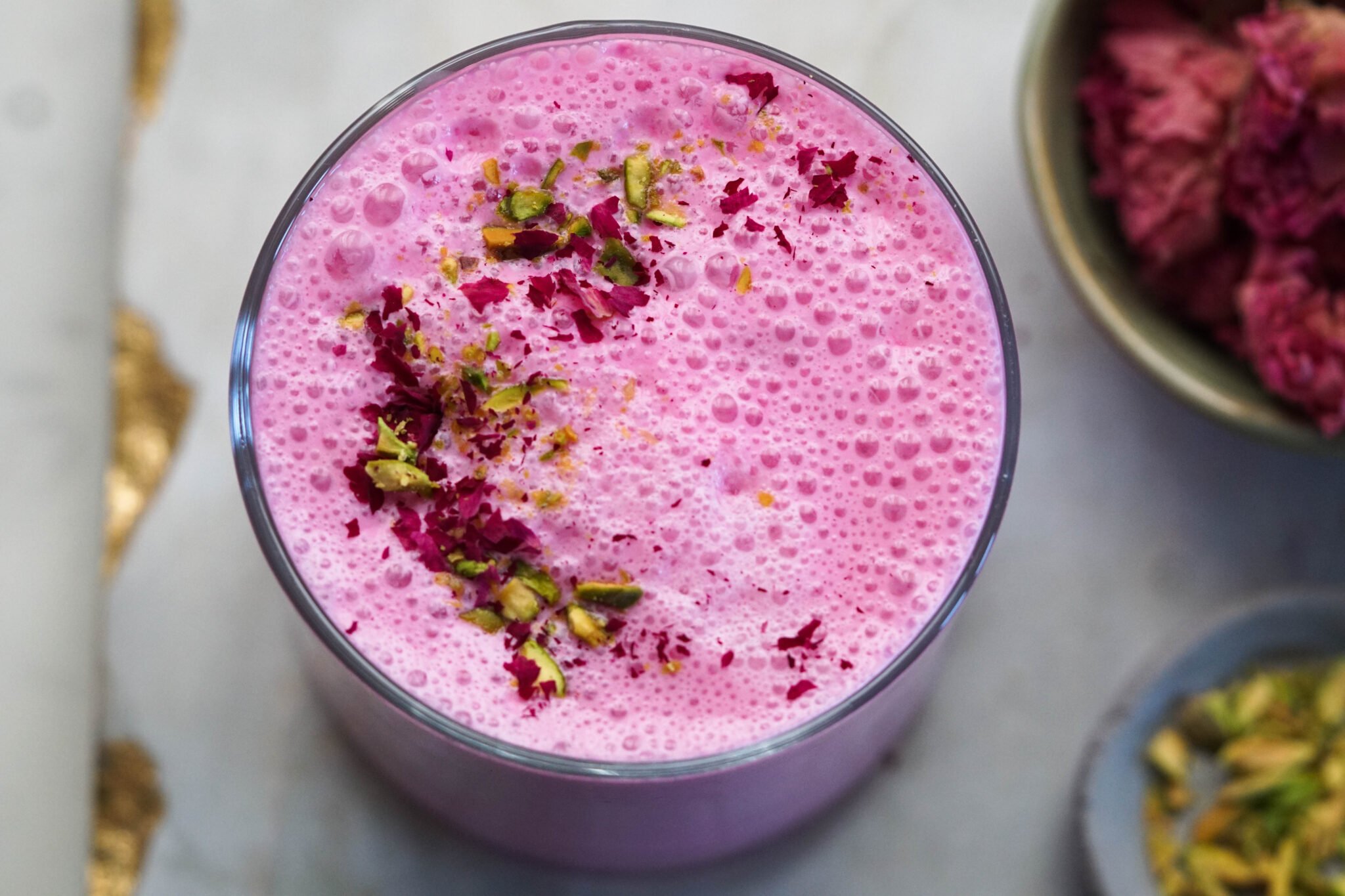 5 Minute Creamy Rose Lassi Recipe - Some Indian Girl