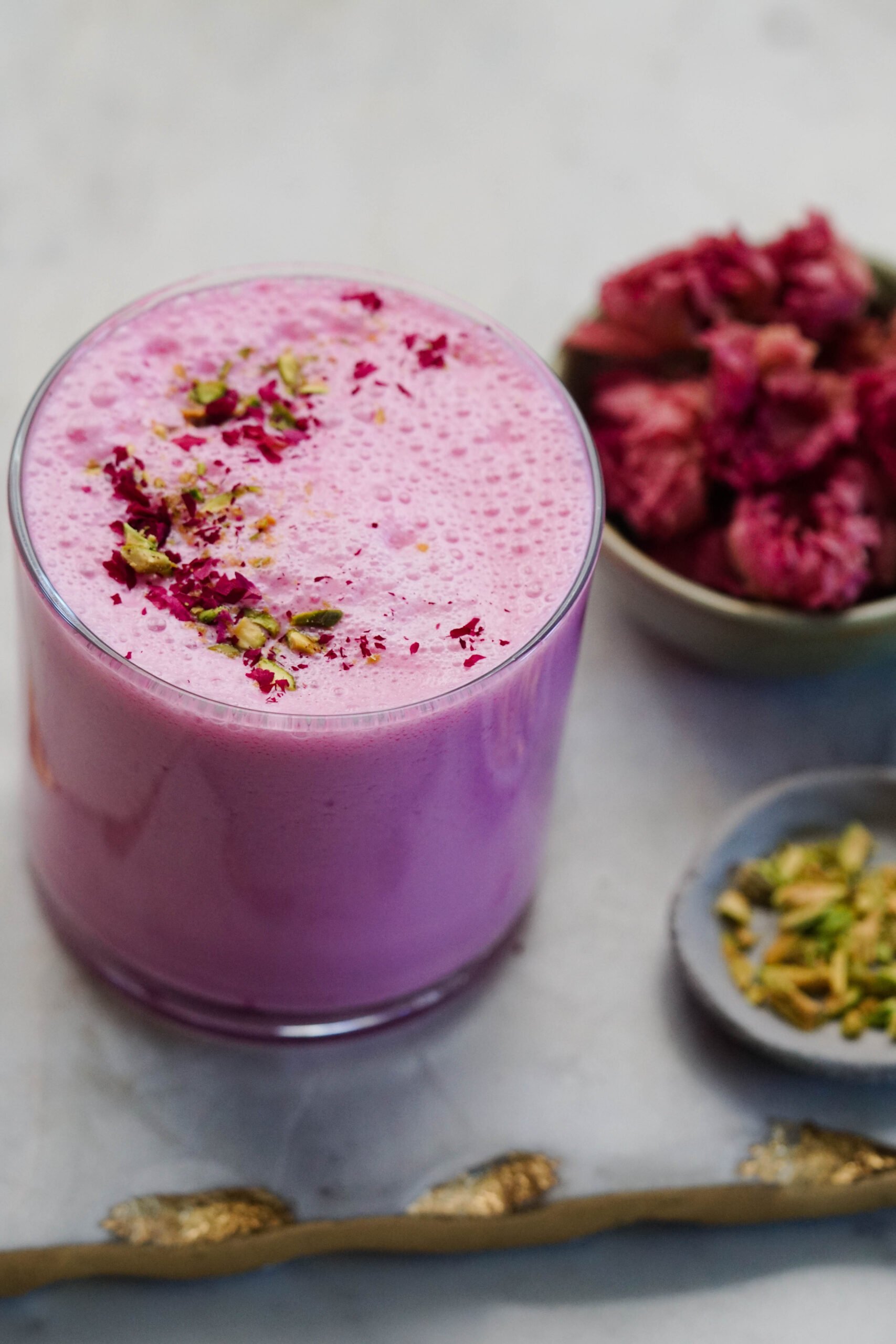 5 Minute Creamy Rose Lassi Recipe - Some Indian Girl